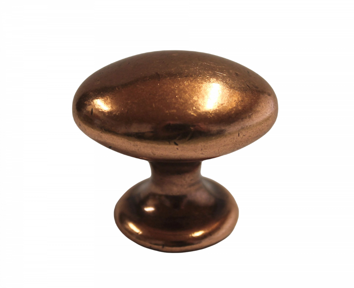 Oval knop mat kobber - Knopper - Farve og Tradition ApS